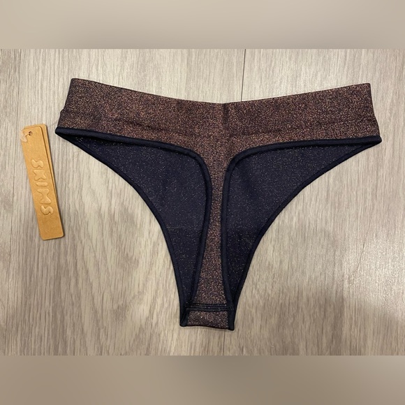 SKIMS | Intimates & Sleepwear | Nwt Skims Thong Panty Lurex Black And ...